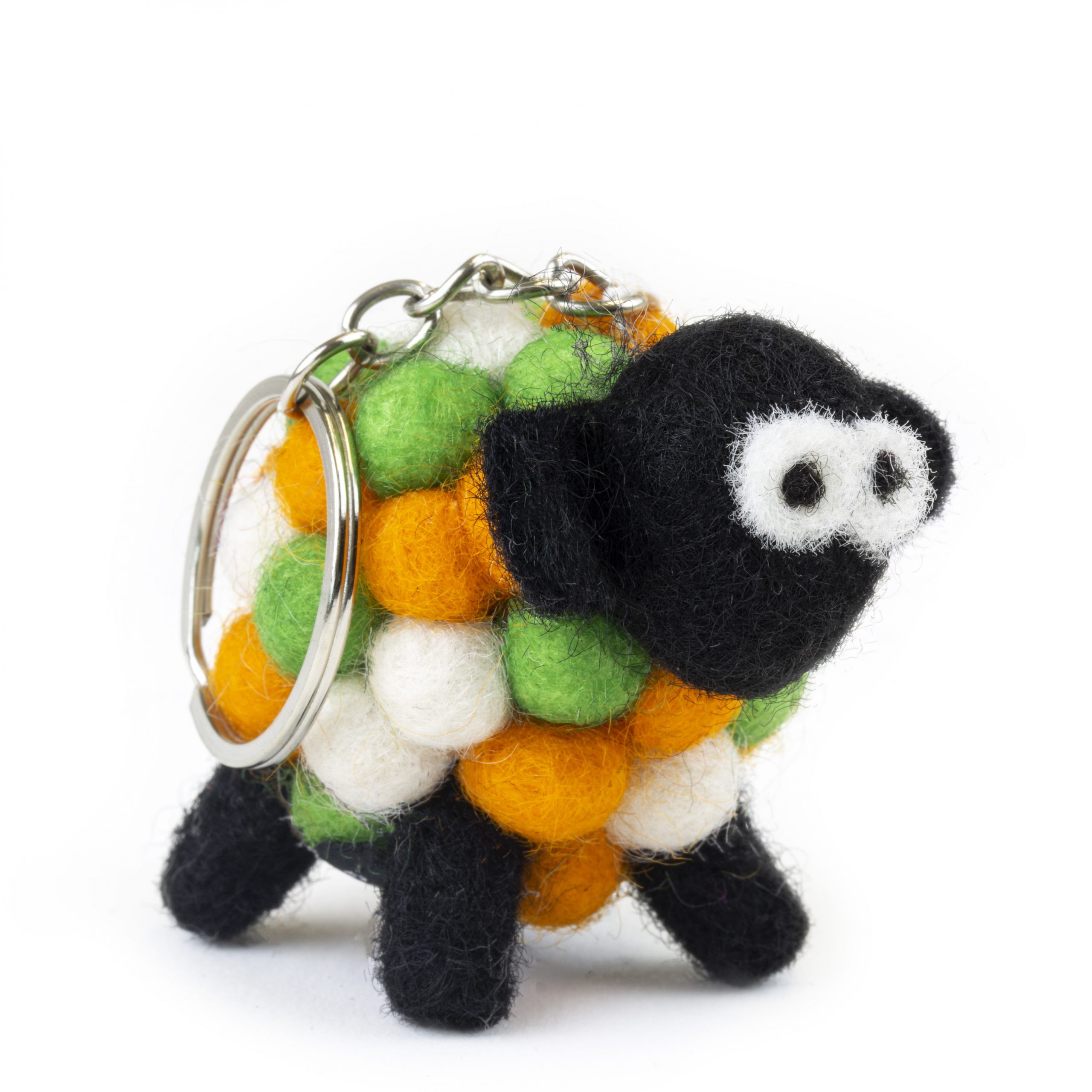 Felt Wool Standing Tricolour Sheep Keyring - Aran Accessories